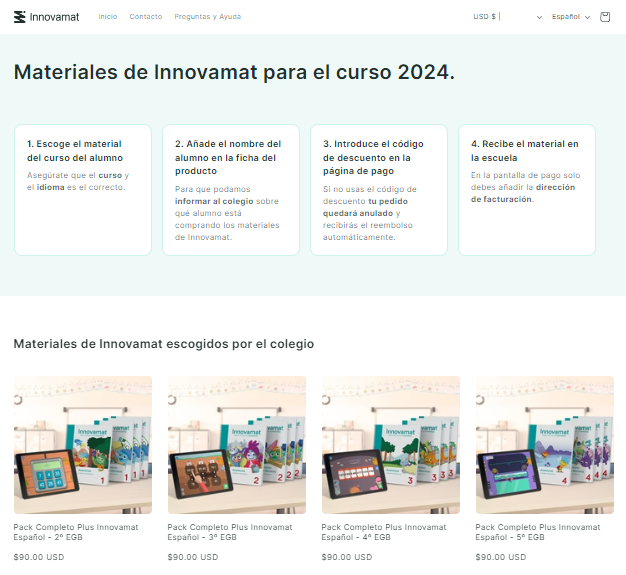 How to make a purchase using the Innovamat web – Innovamat